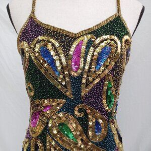 SCO Designs | Dresses | Cocktail Dress Hand Beaded V Neck | Poshmark